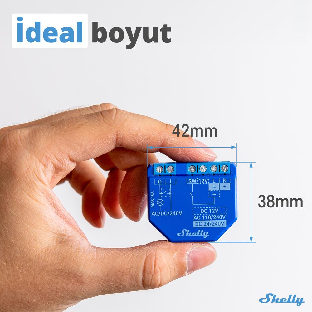 Shelly Plus 1 Wi-Fi ve Bluetooth Akıllı Röle