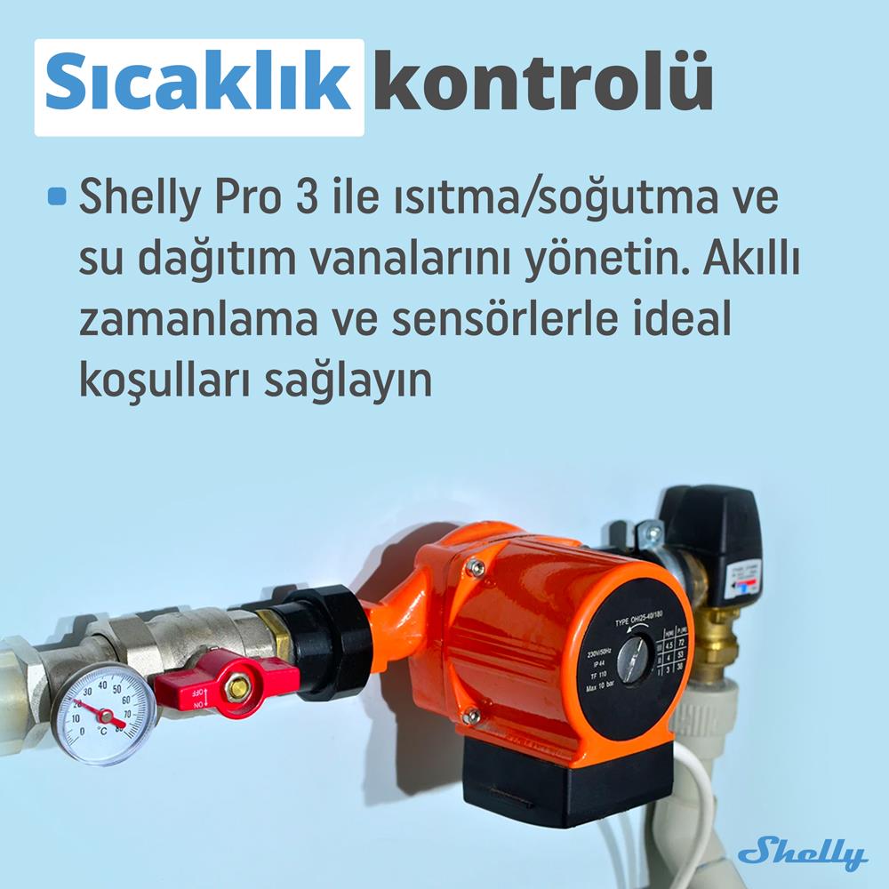 Shelly Pro 3 DIN Ray 3 Kanal Akıllı Röle